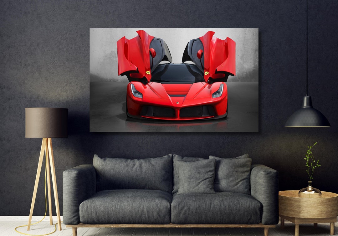 Ferrari Racing Car Poster Print Arts / Ferrari Racing Car Canvas Wall ...
