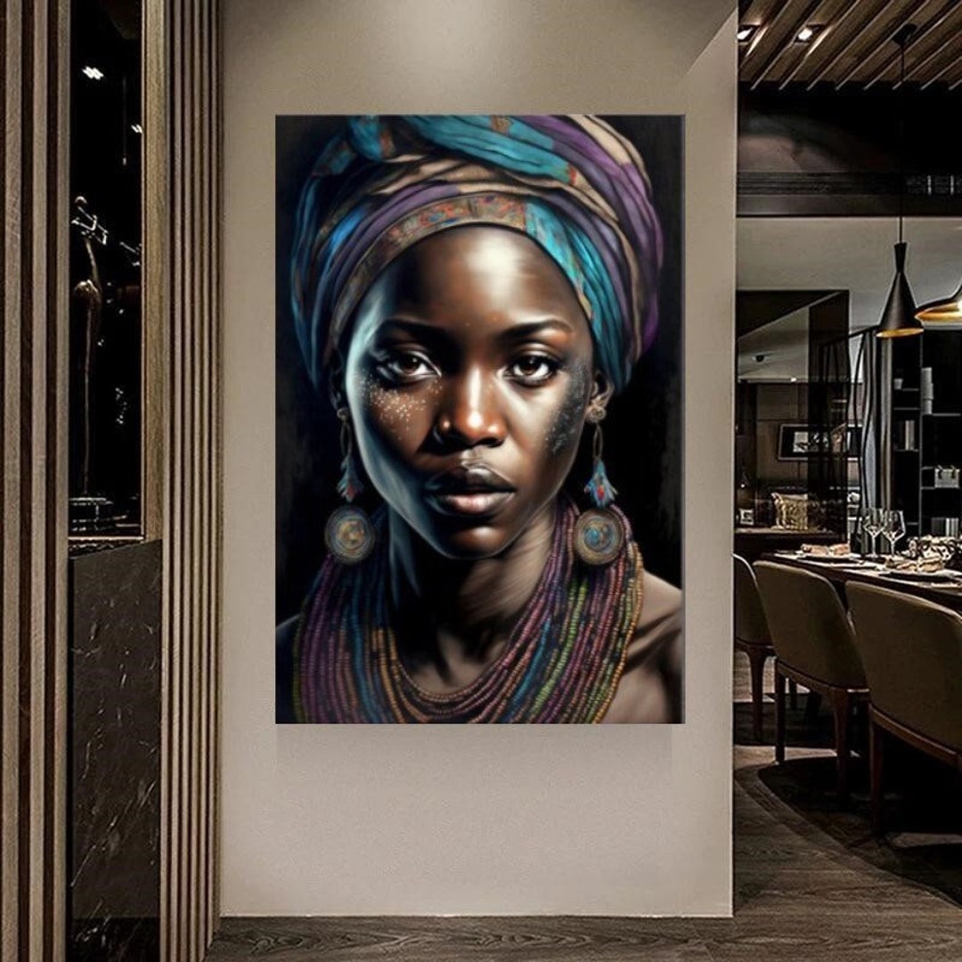 African Woman Wall Art /african Woman Canvas Print / African American Home Decor /african Wall ...