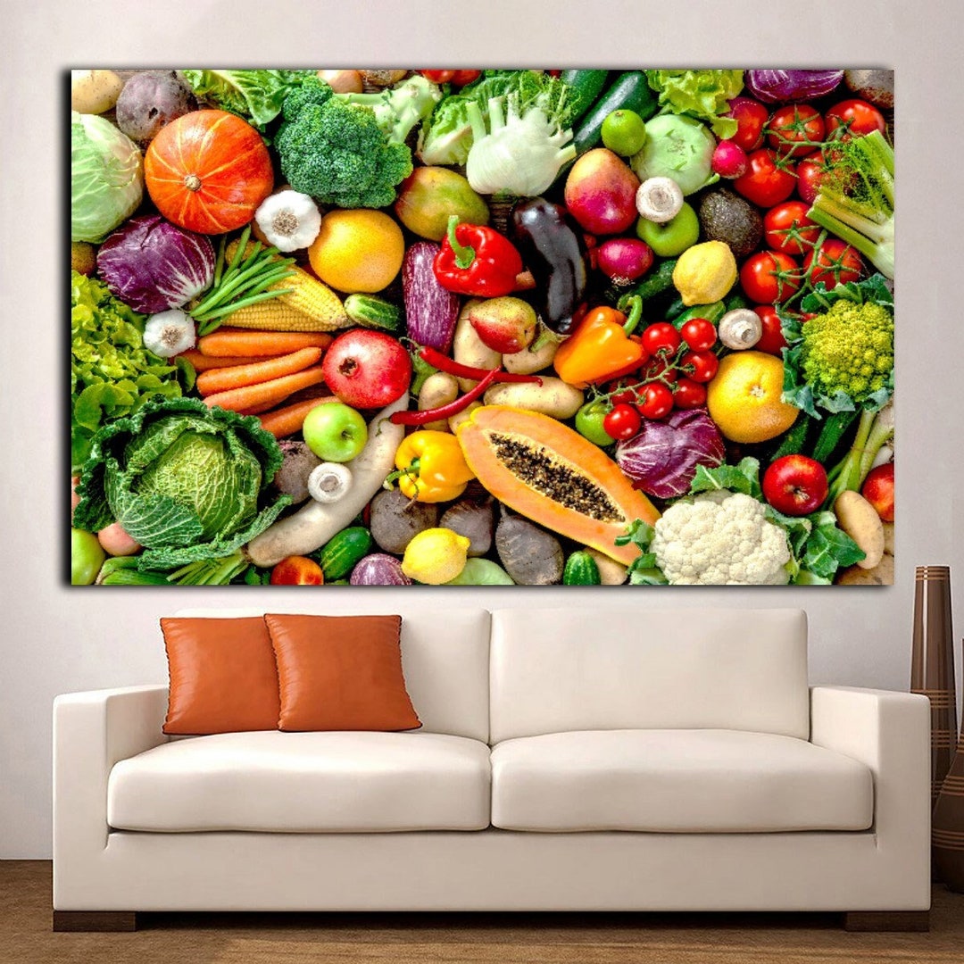 Fresh Fruit Vegetable Canvas Wall Art/fruit Kitchen Art/health Food ...