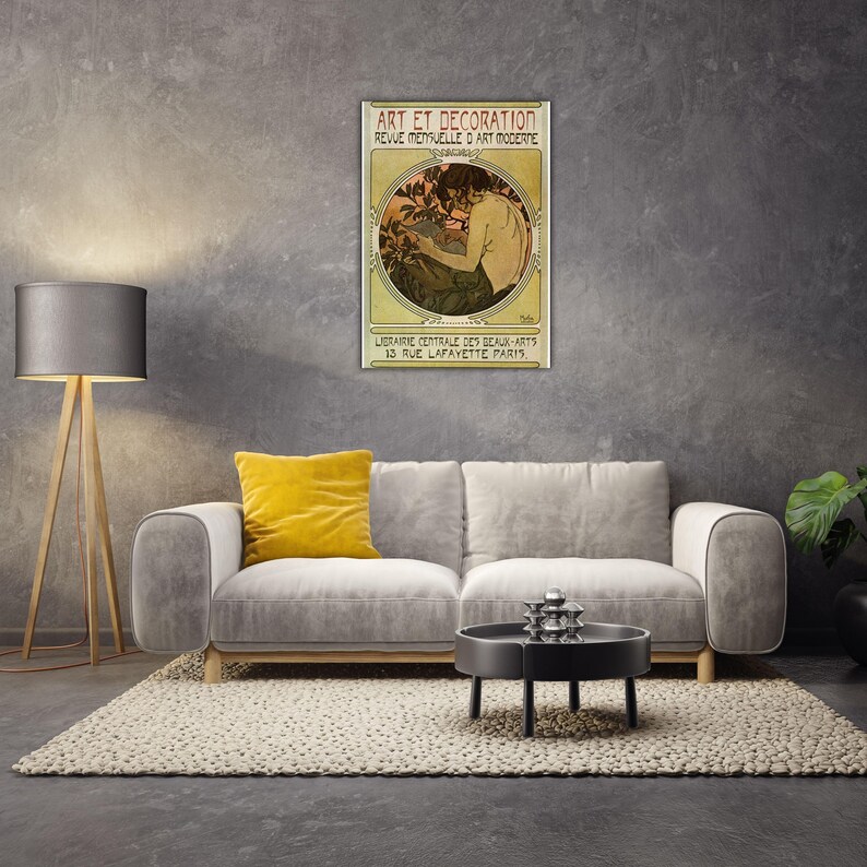Alphonse Mucha Documents Decoratives 1902 Wall Art Mucha Canvas Gift of ...