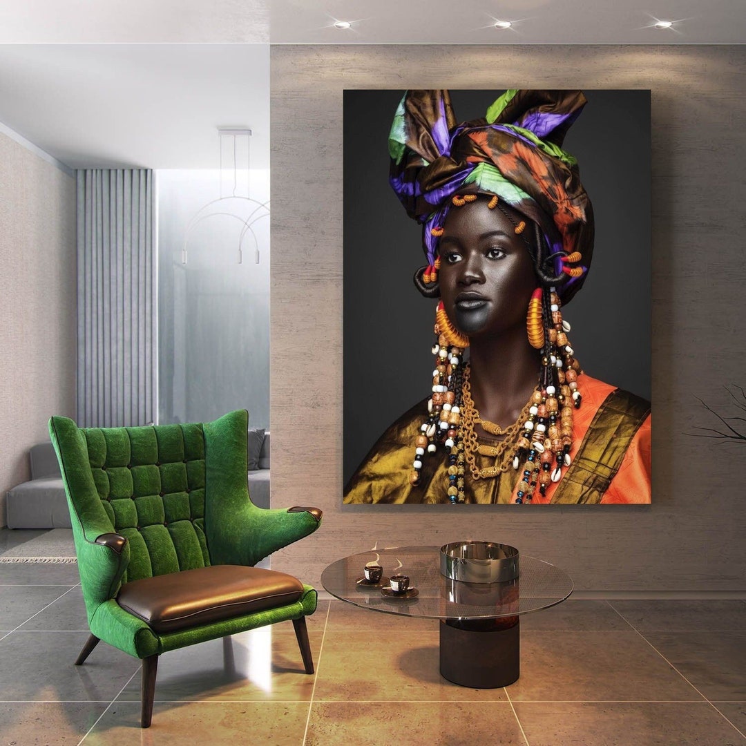 African Woman Wall Art /african Woman Canvas Print / African American Home Decor /african Wall ...