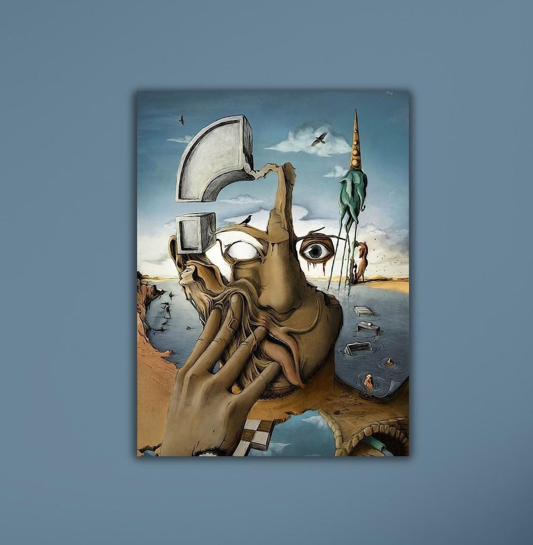 Salvador Dali Face Poster Art Modern Wall Art Salvador Dali Wall Decor ...