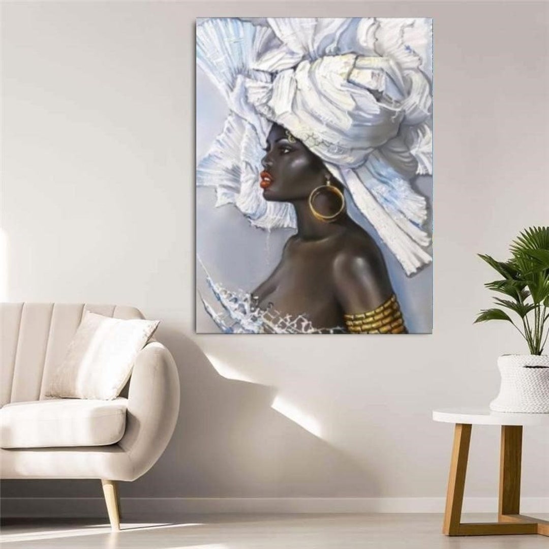 African Woman Wall Art /african Woman Canvas Print / African American Home Decor /african Wall ...