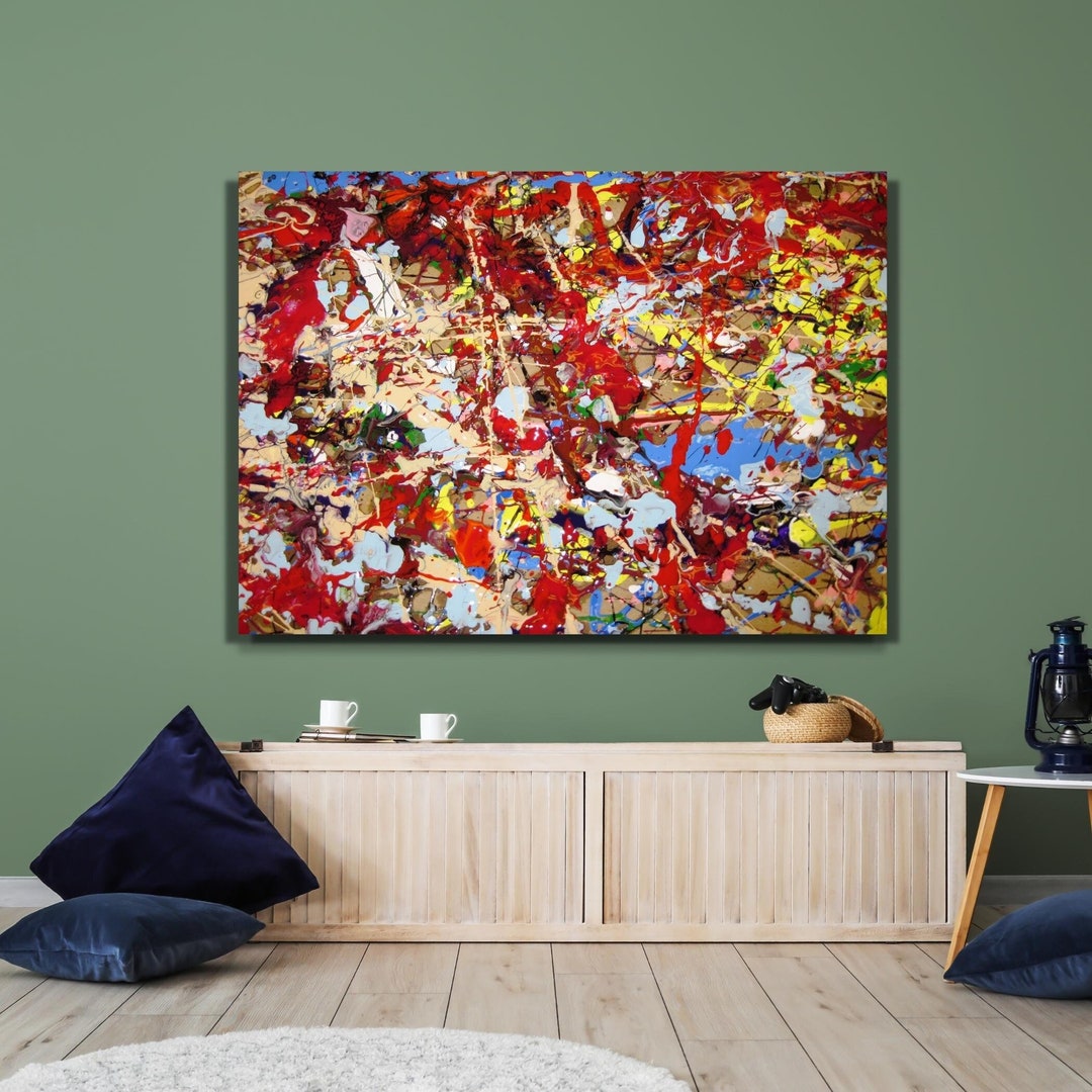 Jackson Pollock Painting on Canvas Print Art /jackson Pollock Poster ...