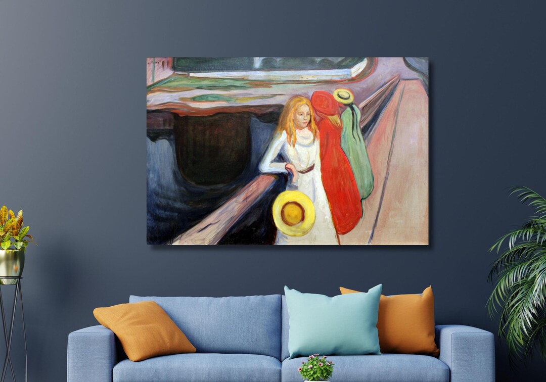 Edward Munch the Girls on the Bridge Canvas Office Art Edward Munch Wall Art Edward Munch ...