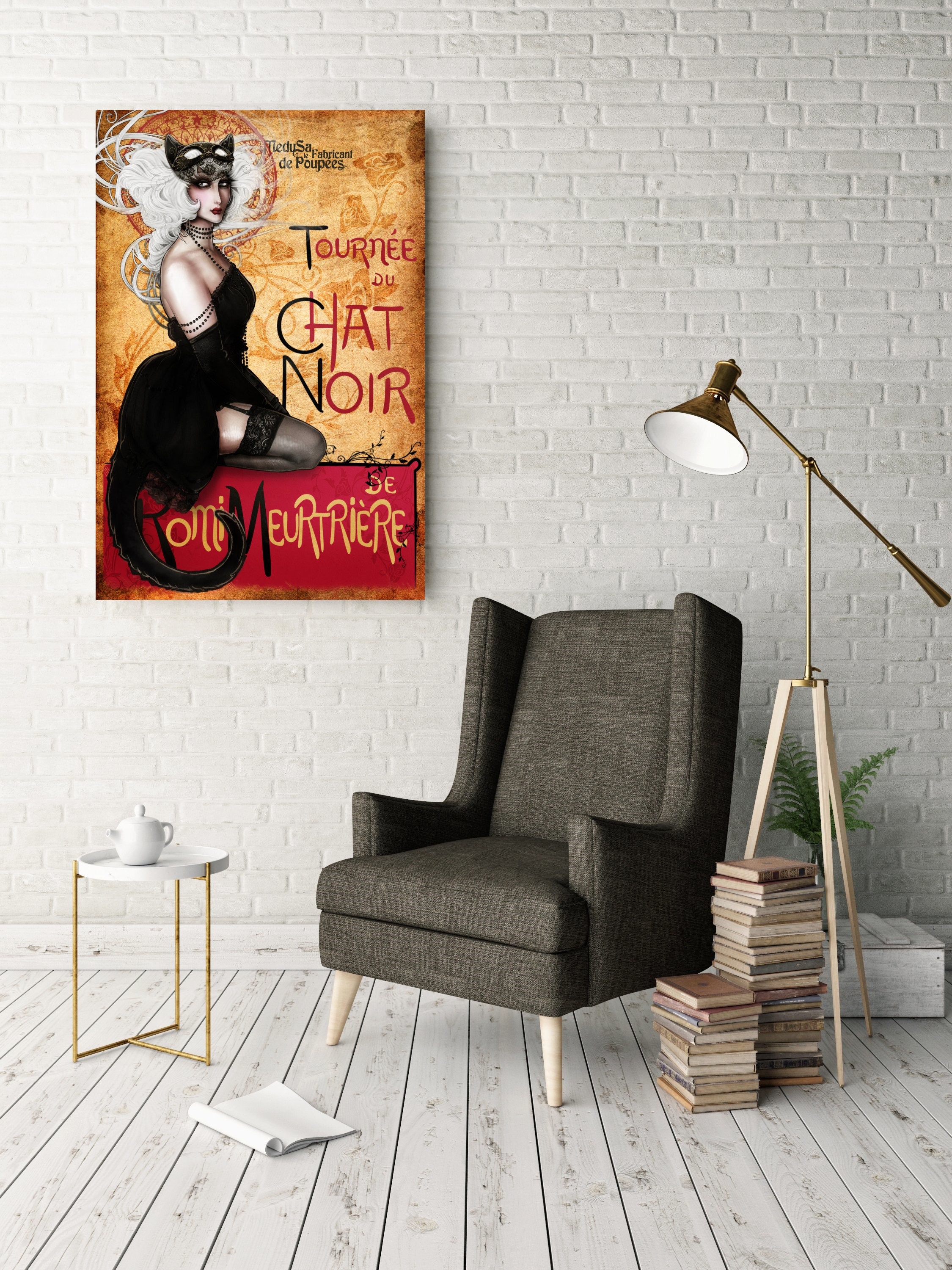 Rodolphe Salis Le Chat Noir Canvas Wall Art/rodolphe Salis - Etsy
