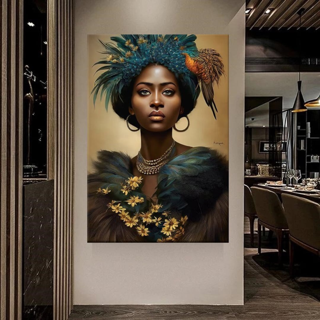 African Woman Wall Art /african Woman Canvas Print / African American Home Decor /african Wall ...