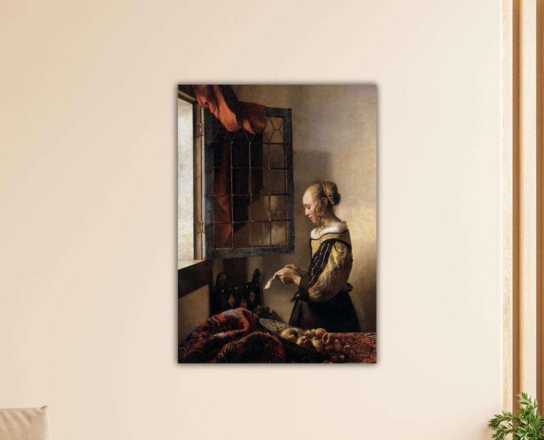 Johannes Vermeer Girl Reading Letter in Front of Open Window Canvas ...