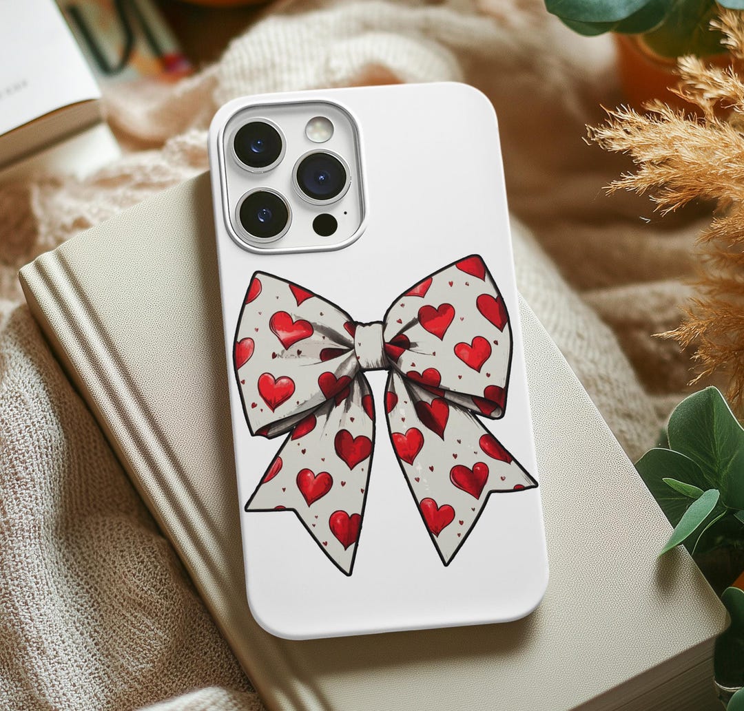 Heart Bow Phone Case, Valentine's Day Gift, iPhone & Galaxy, Tough ...