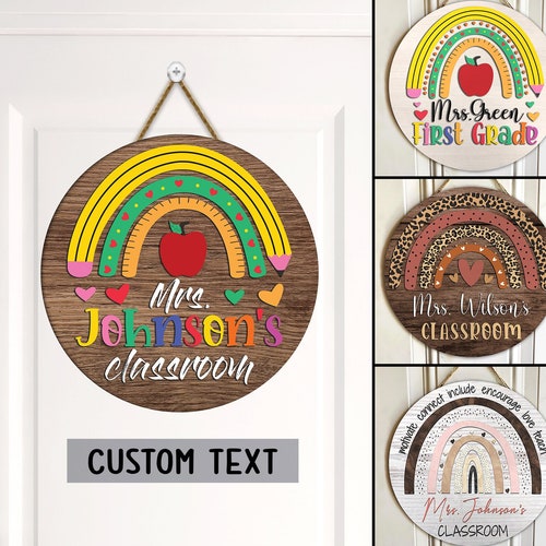 Teacher Name Sign Rainbow Teacher Appreciation Gift - Etsy