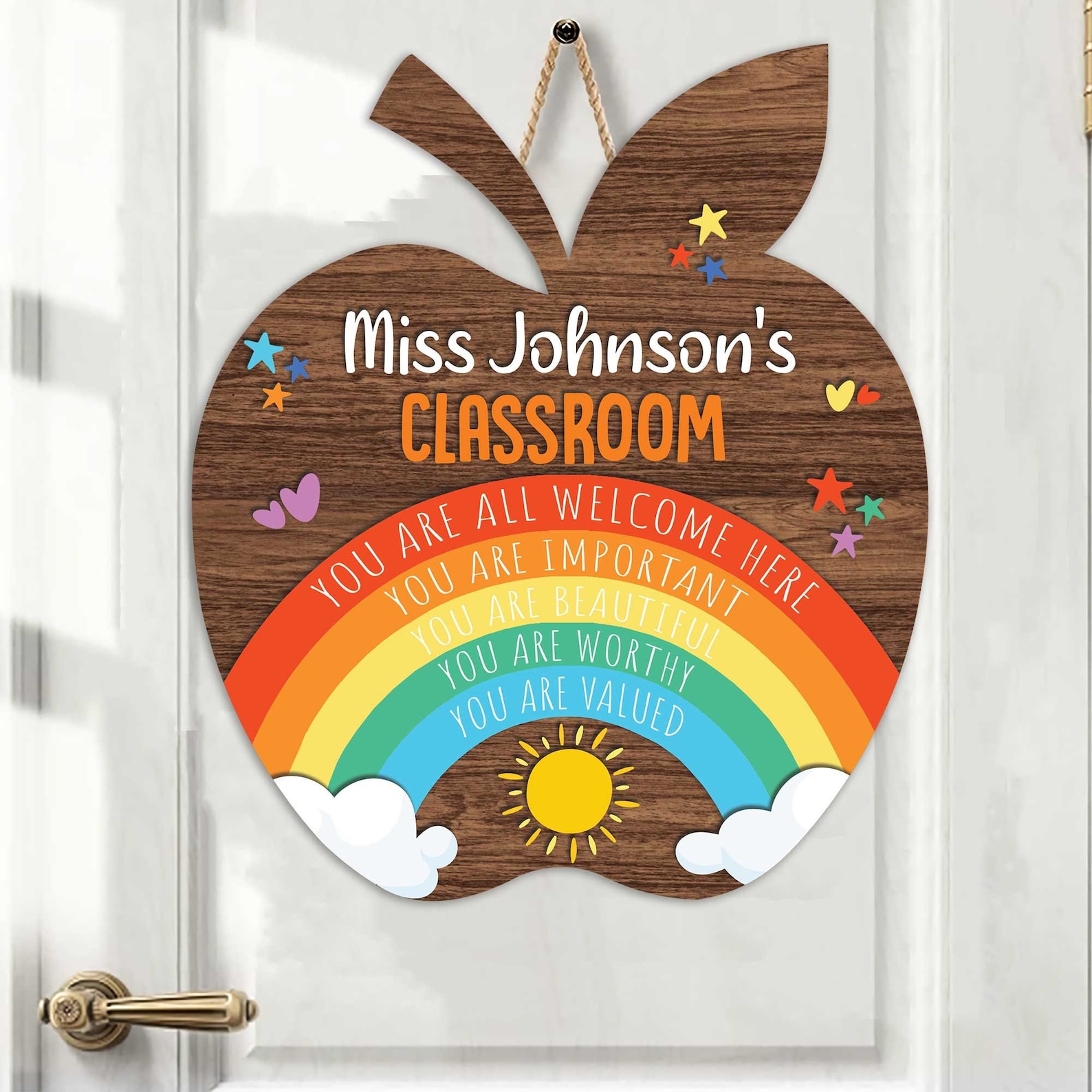 Teacher Welcome Sign Teacher Door Sign Teacher Name Sign - Etsy