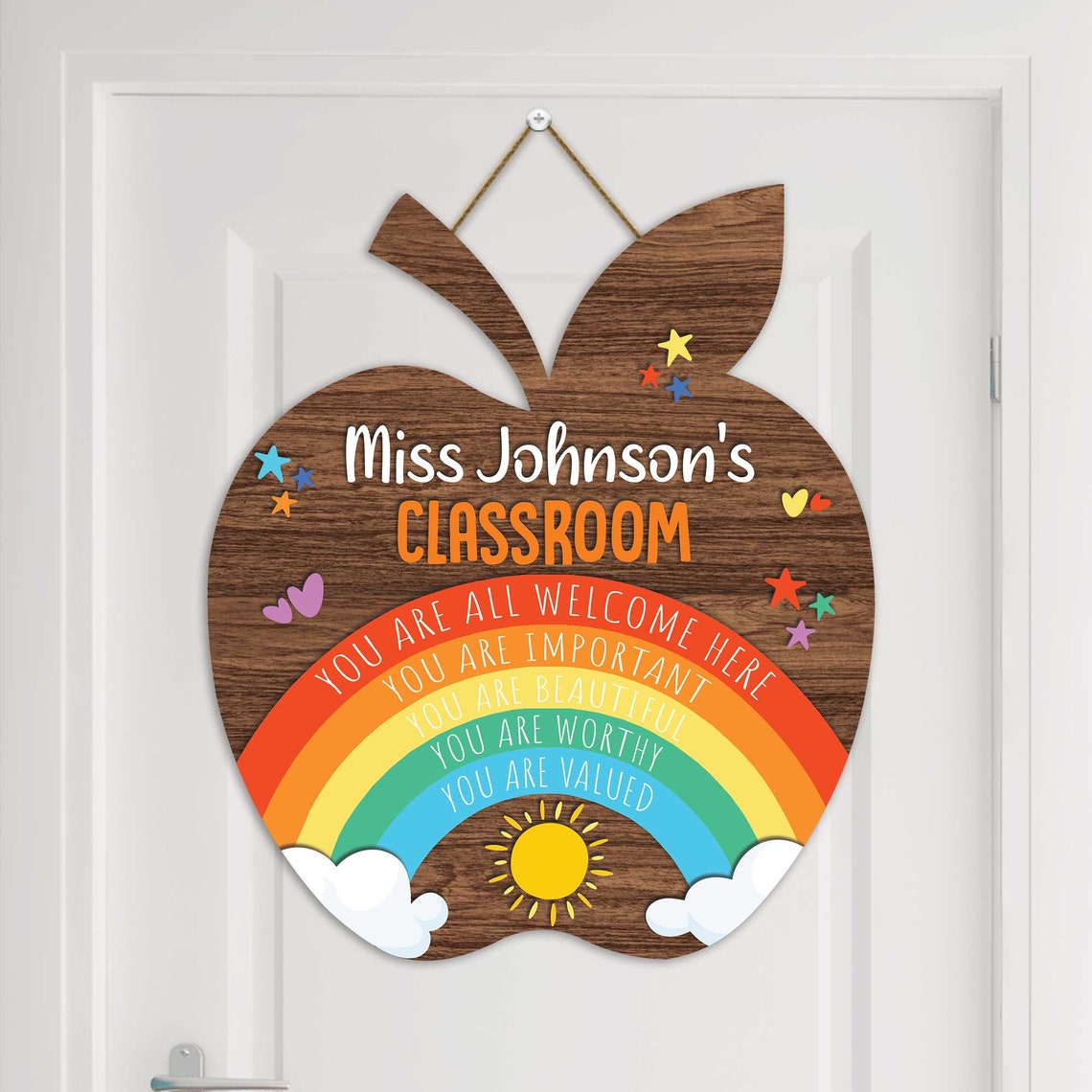 Teacher Welcome Sign Teacher Door Sign Teacher Name Sign - Etsy