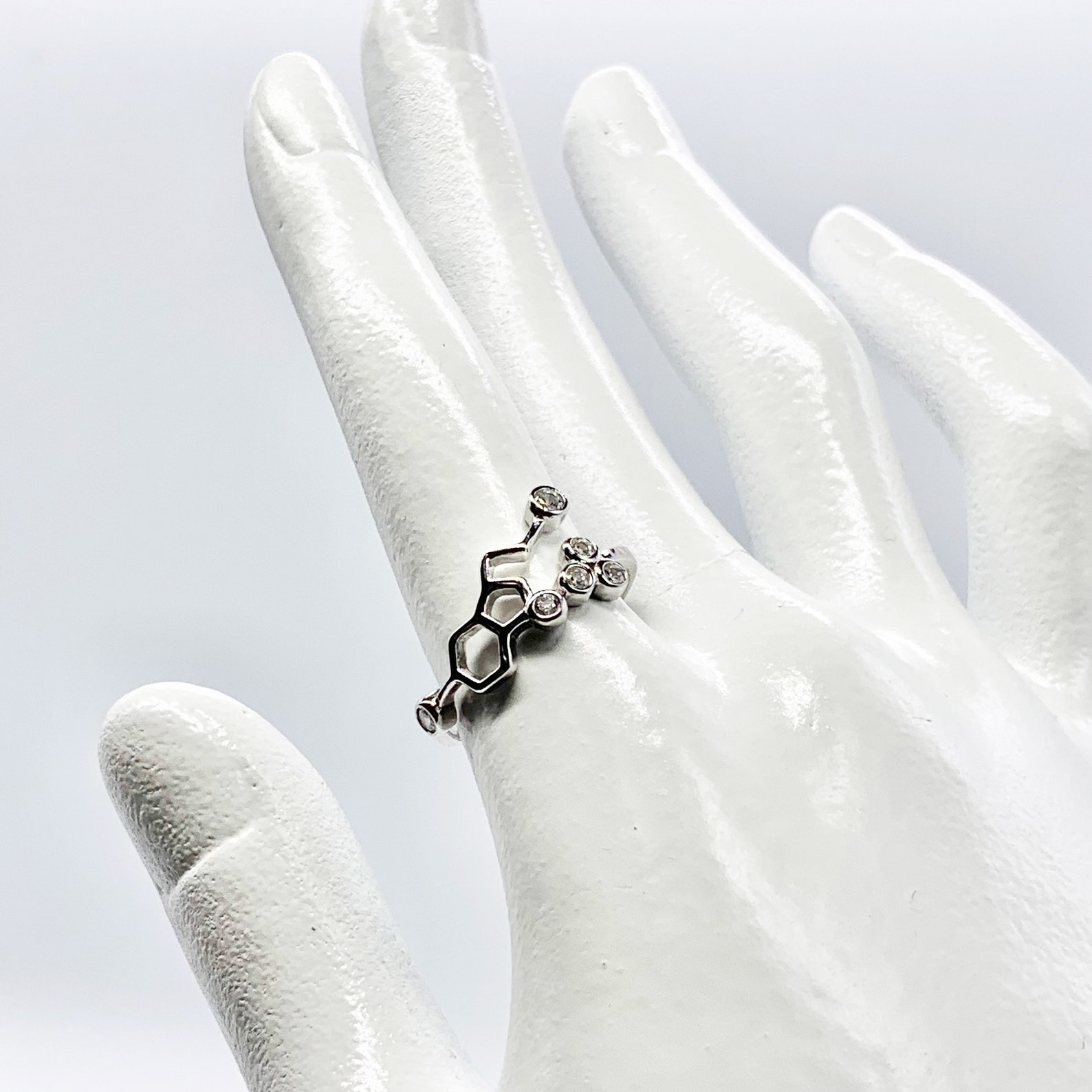 Adjustable Molecule Ring Serotonin S925 Real Sterling Silver - Etsy
