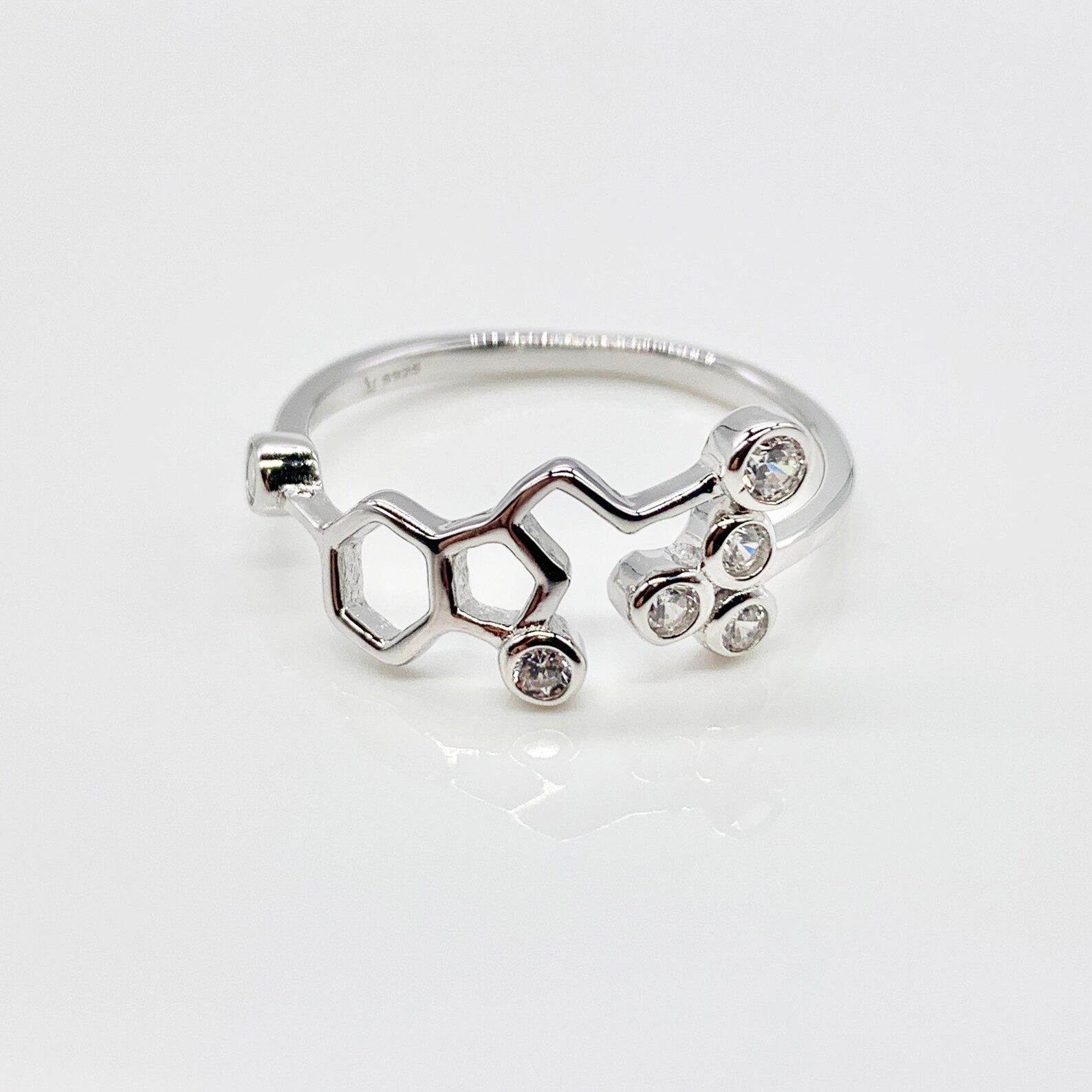 Adjustable Molecule Ring Serotonin S925 Real Sterling Silver - Etsy