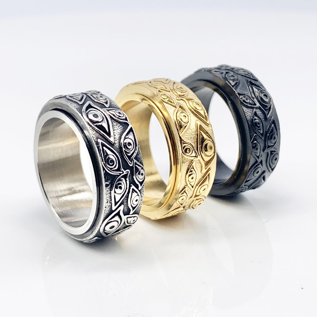 Eye Spinner Ring Moving Worry Ring Rotating Ring for Anxiety - Etsy