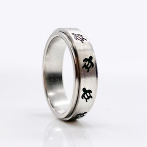 Spinner Ring Flowers Turtles Worry Ring, Rotating Ring for Anxiety and ...