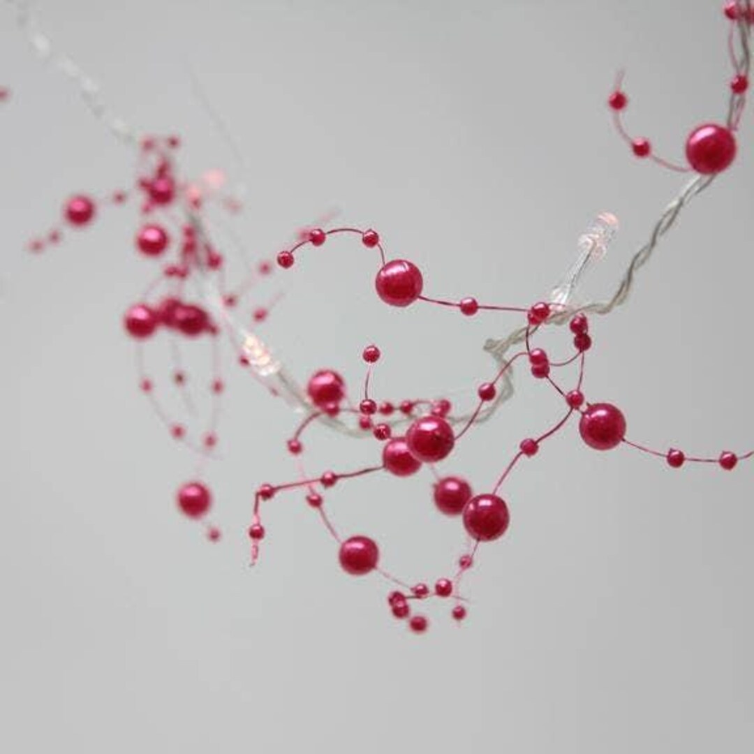 20 Led Pearl Cluster Beads String Lights battery Op Red - Etsy