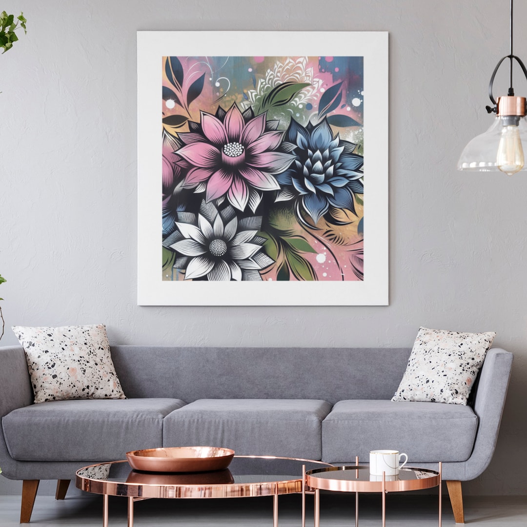 Colorful Flowers Print - Etsy