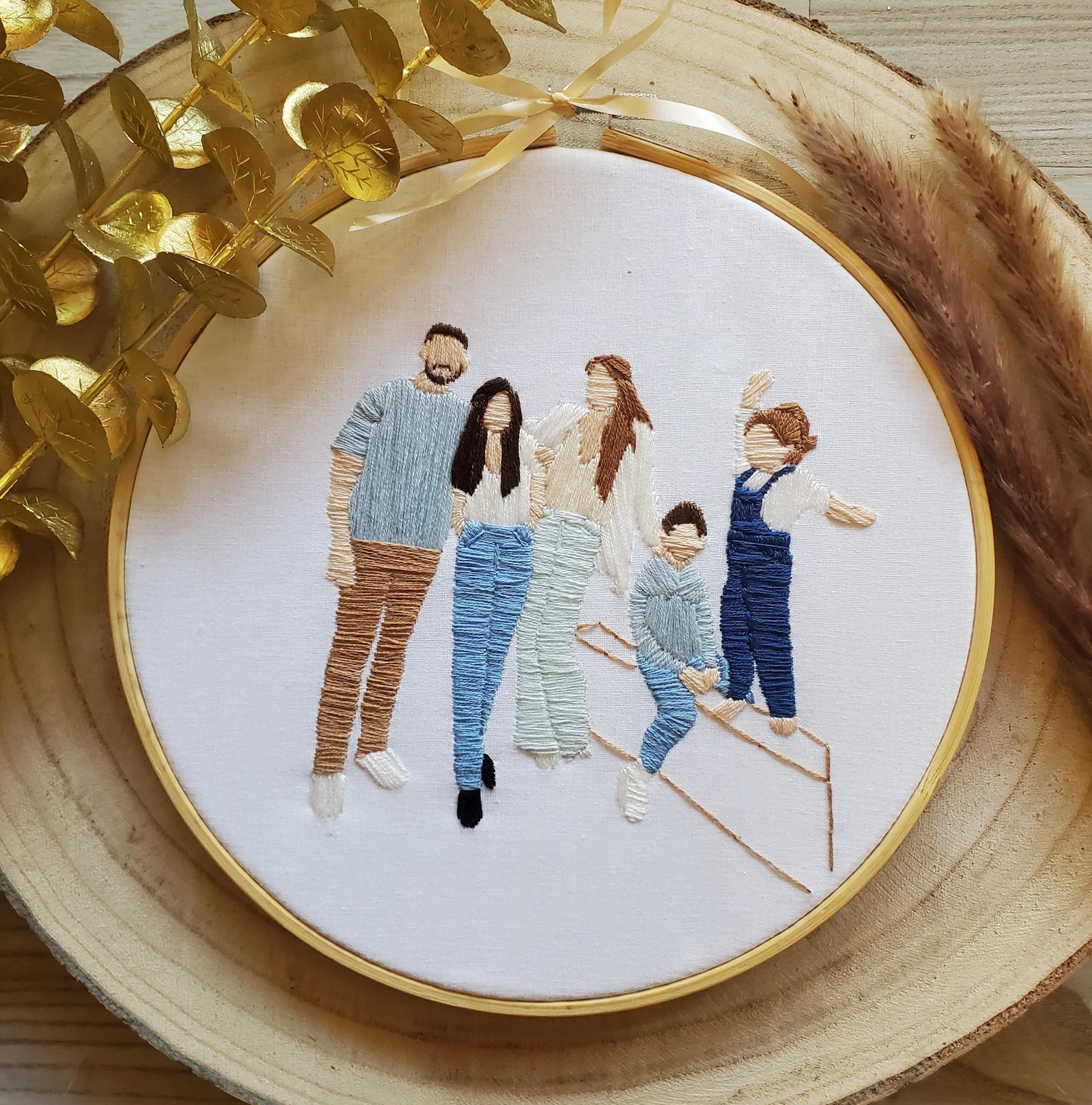 Personalized Family Portrait Embroidery - Etsy