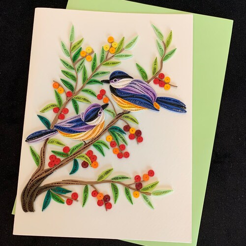 Birds quilling Card - Etsy