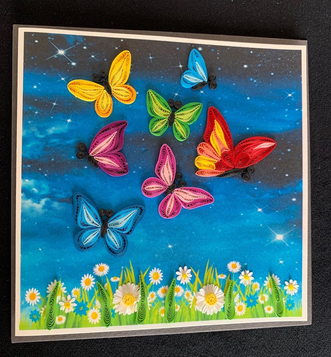 Handmade Quilling Card, 3D Card, Butterflies Card, Pop Card, Quill Card ...