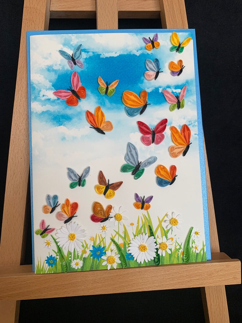 Handmade Quilling Card, Butterfly Card, 3d Card, “butterfly Bliss” - Etsy