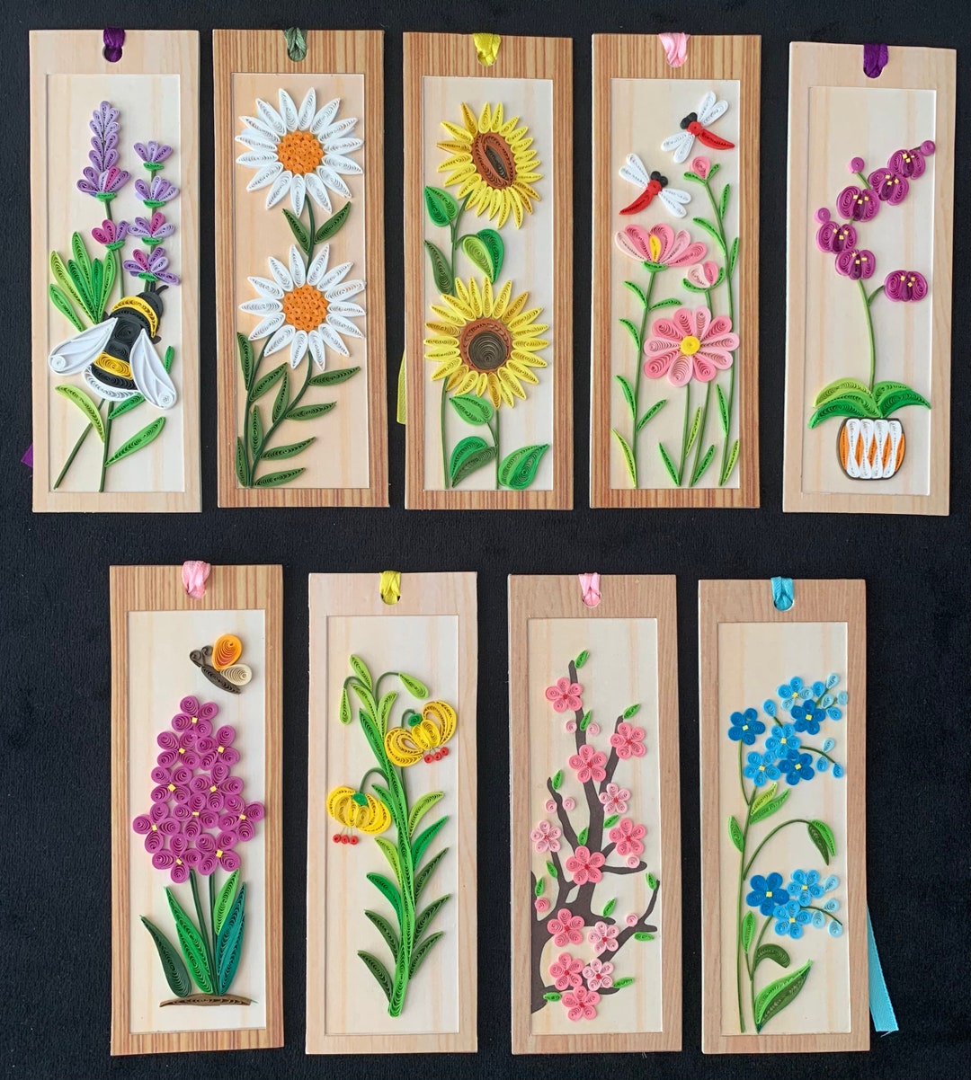 Bookmarks, Quilling Bookmarks, Quilled Bookmarks, Flower Bookmarks ...