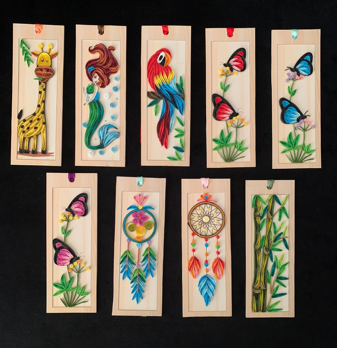 Bookmarks, Quilling Bookmarks, Quilled Bookmarks, 3D Bookmarks, Wooden ...