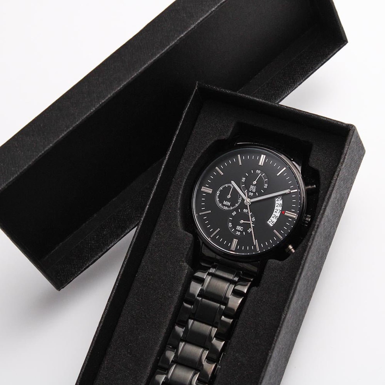Personalized Police Officer Watch, Custom Engraved Black Timepiece ...