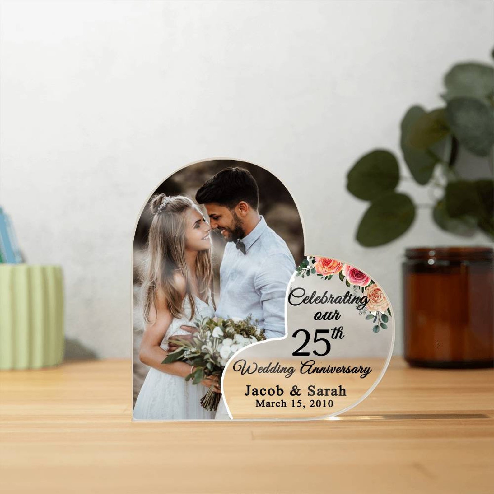 Personalized 25th Wedding Anniversary Gift Anniversary Photo Gifts 25th Anniversary Gift, Silver ...