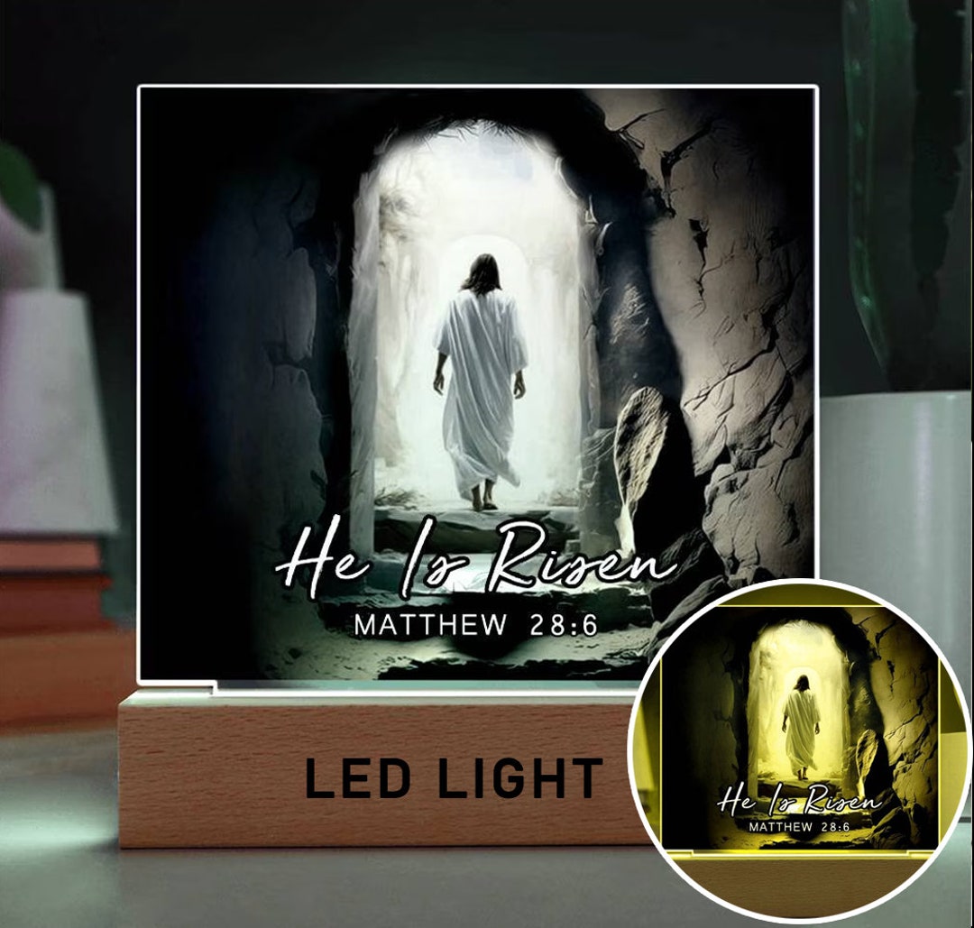 He is Risen, Matthew, Jesus Leaving the Garden Tomb, Christian Gift, He ...