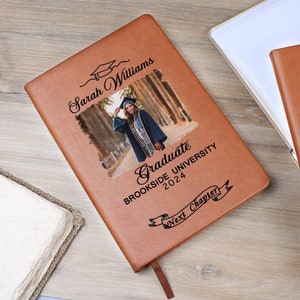 Personalized Graduation Leather Journal, Custom Engraved Notebook With ...
