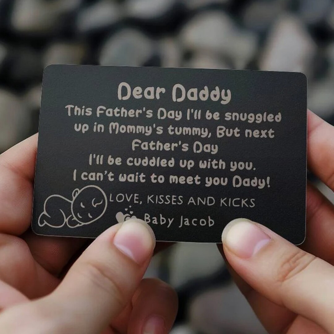 Daddy to Be Fathers Day Card I Can't Wait to Meet You Daddy Wallet Card ...