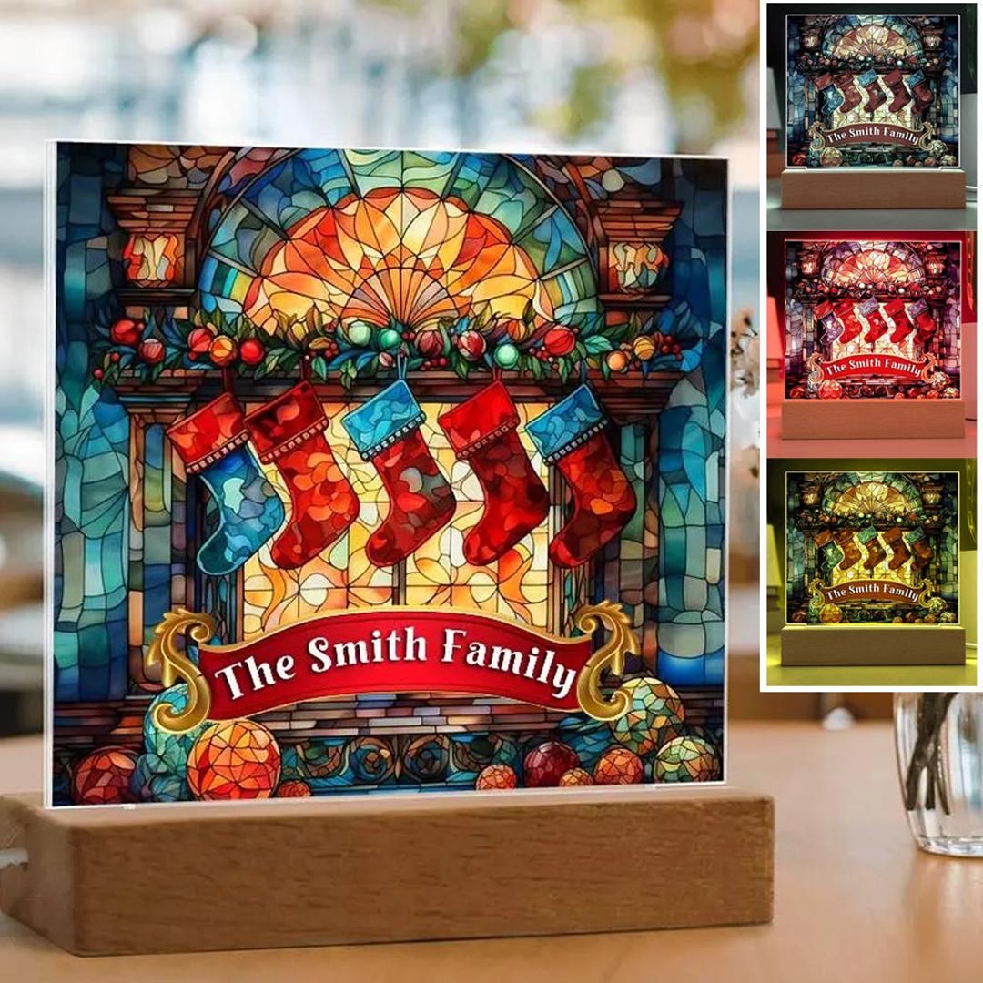 Personalized Christmas Sign Decor, Christmas Family Name Sign ...