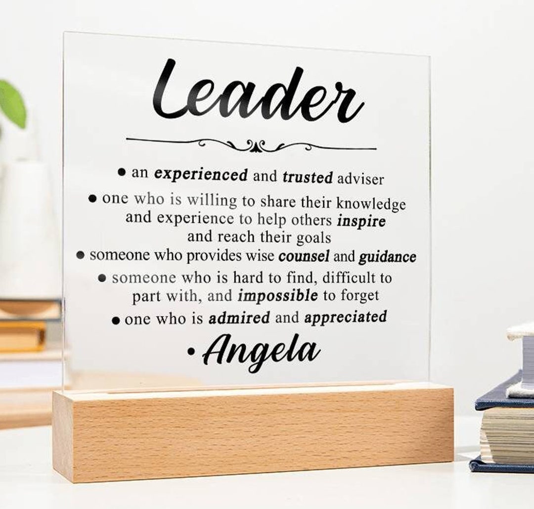 Personalized Leader Definition Plaque, Custom Gift for Boss, Mentor ...