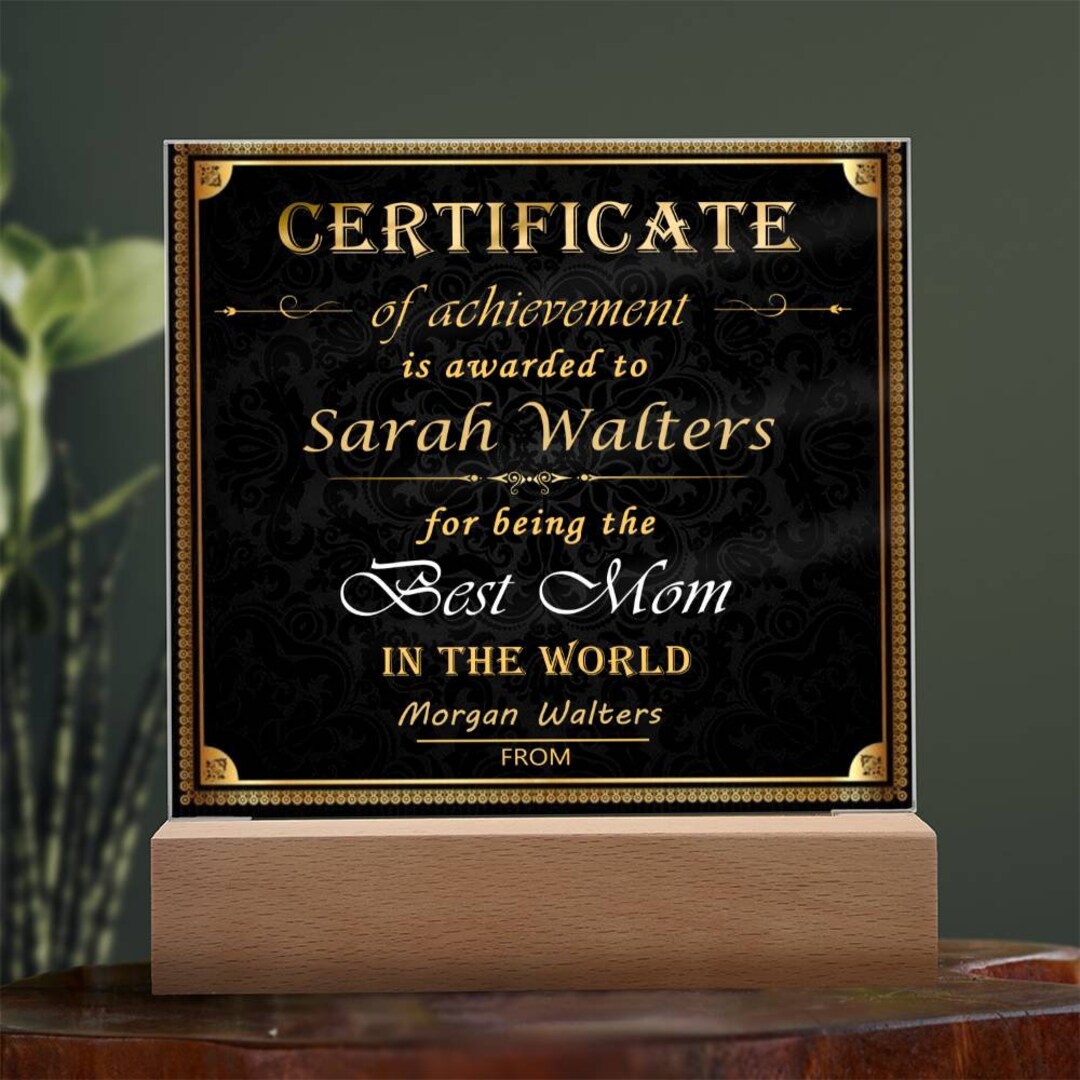 Mom Plaque - Mother's Day Appreciation Plaque, Best Mom Award, Mothers ...