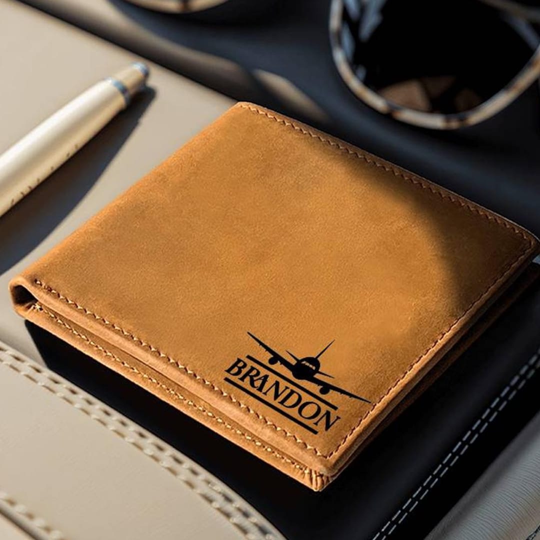Custom Pilot Wallet, Pilot Gifts, Pilot Dad Gifts, Pilot Leather Wallet ...
