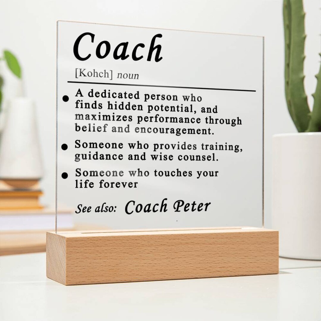 Thank You Coach, Coach Custom Gift Plaque, Coach Definition Plaque ...