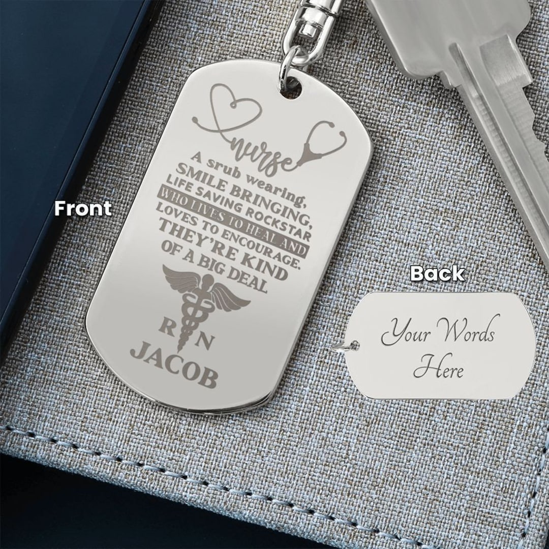 Personalized Nurse Keychain With Custom Engraving, RN Graduation Gift ...