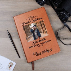 Personalized Graduation Leather Journal, Custom Engraved Notebook With ...