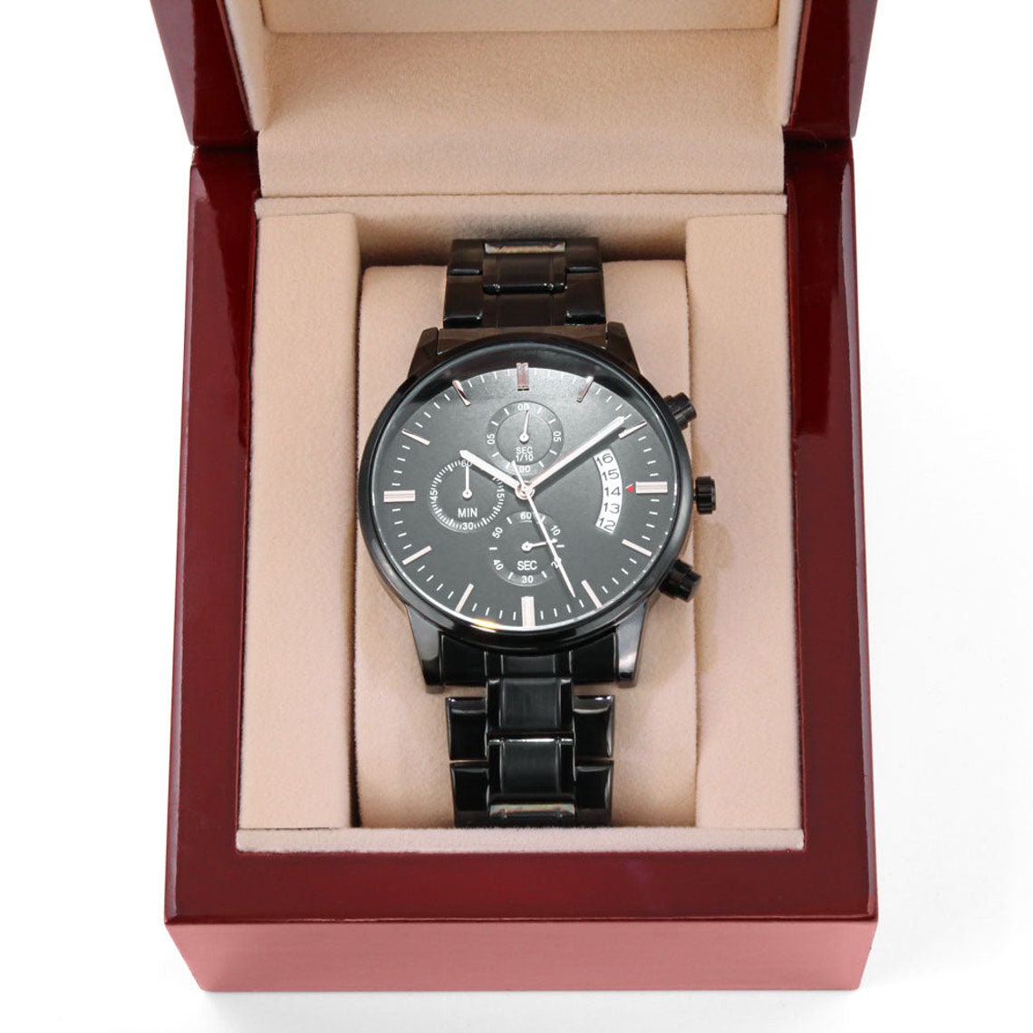 Personalized Police Officer Watch, Custom Engraved Black Timepiece ...
