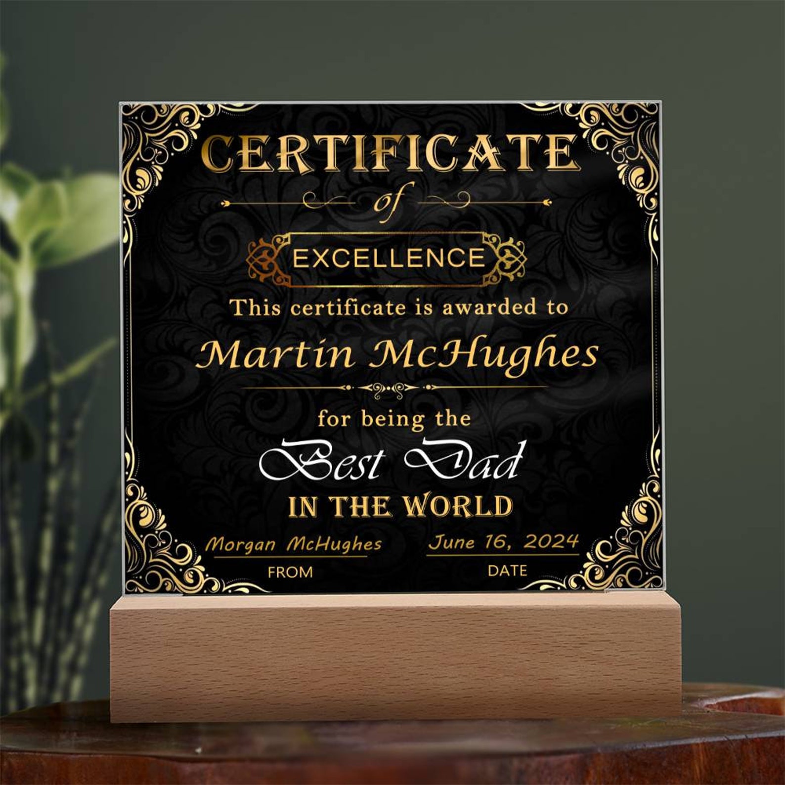 Best Dad Ever Award, Father's Day Appreciation Plaque, Best Dad Award ...