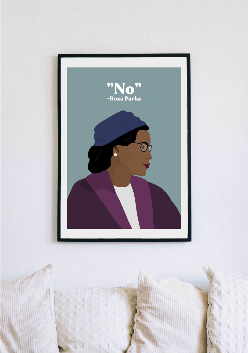 Rosa Parks Portrait With Quote “no” - Poster Instant Download - Etsy