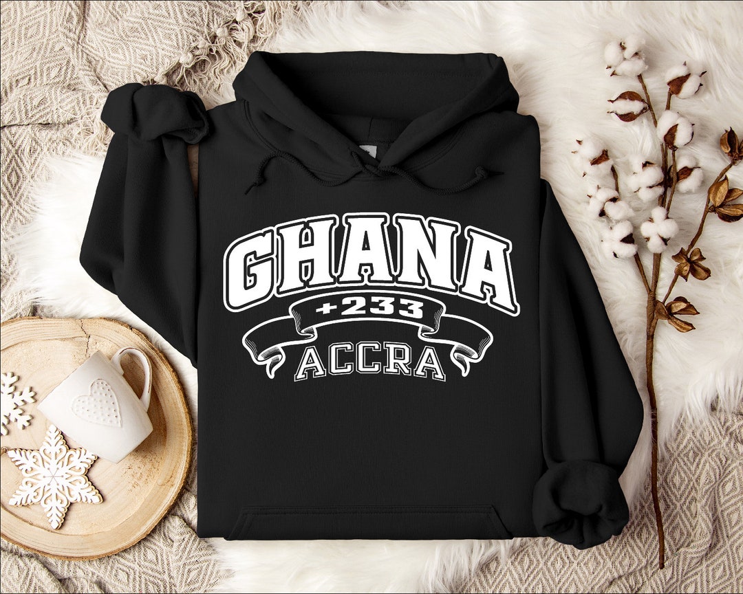 Ghana Hoodie With Capital City Accra and Country Code +233 Unisex - Etsy
