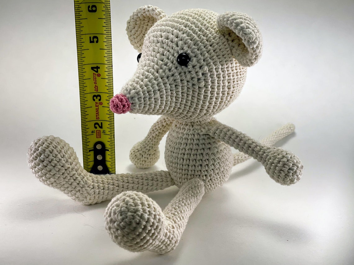 REGGIE the MOUSE Handmade Amigurumi Plushie Stuffed Animal | Etsy