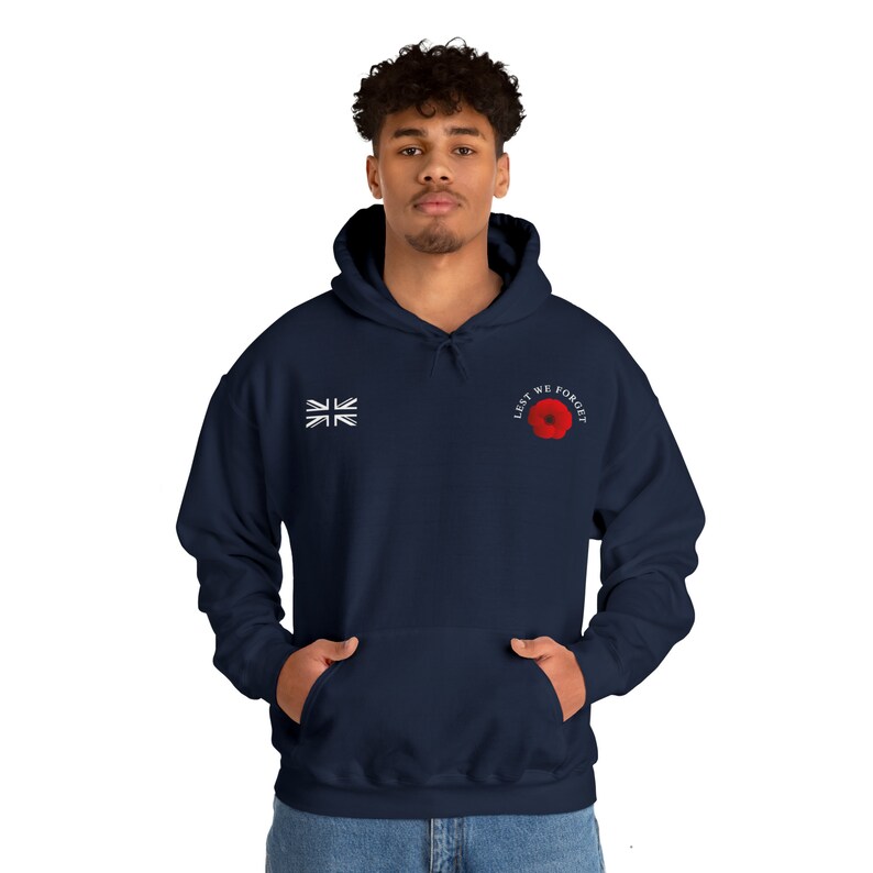 Single Poppy & Union Jack Unisex Printed HOODIE, Veteran, Ex Forces ...