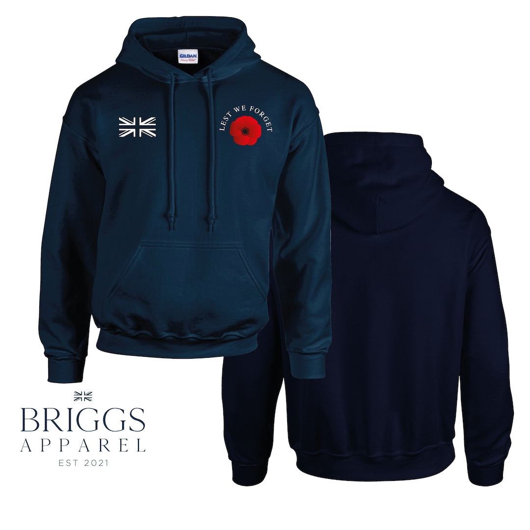 Single Poppy & Union Jack Unisex Printed HOODIE, Veteran, Ex Forces ...