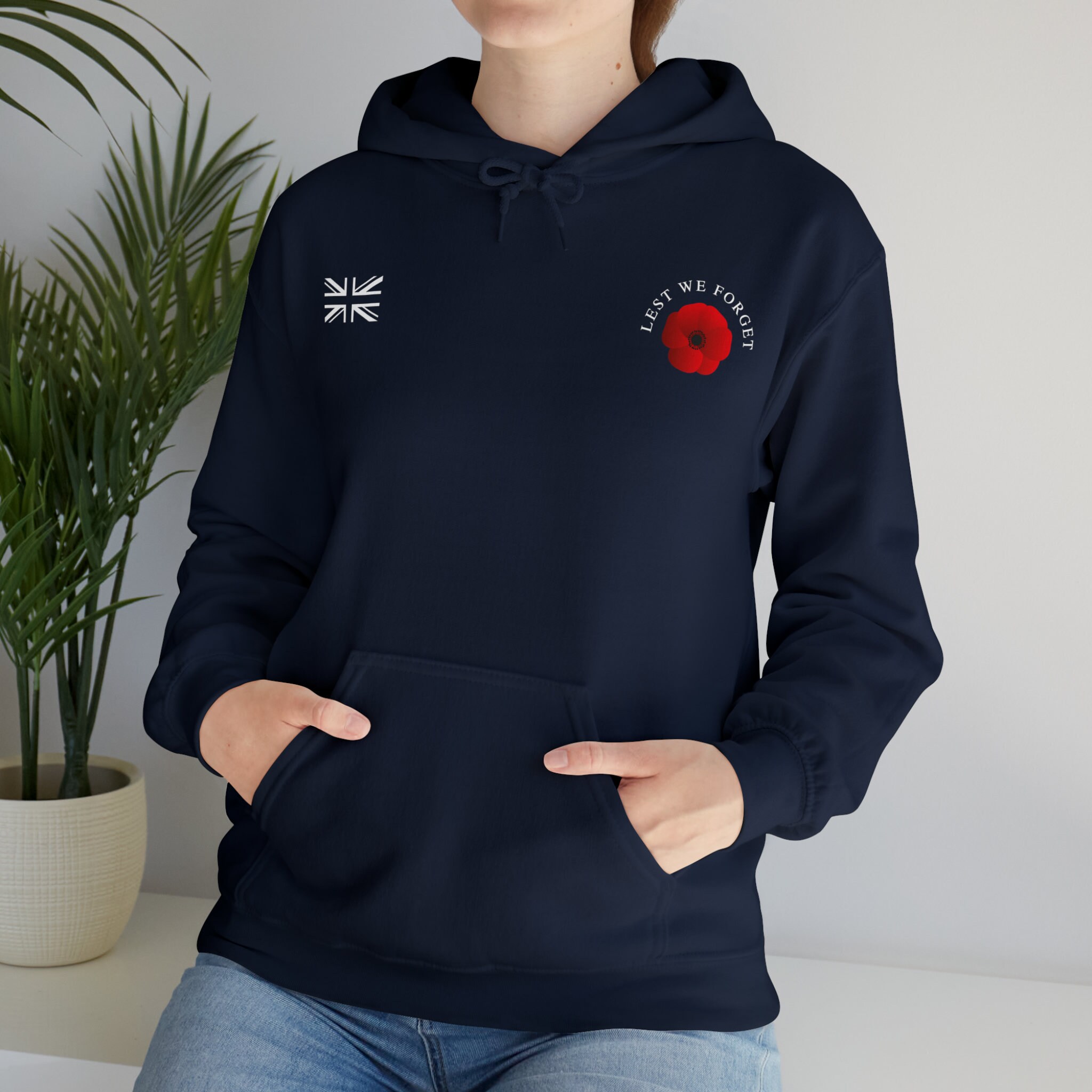 Single Poppy & Union Jack Unisex Printed HOODIE, Veteran, Ex Forces ...