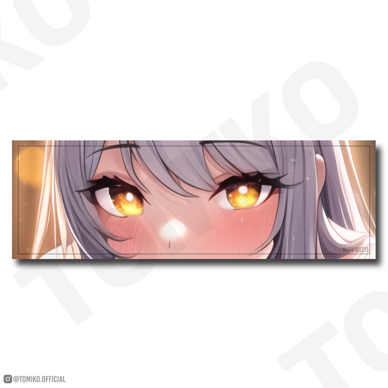 Anime Girl Eyes Slap Stickers Japanese Jdm Holographic Light Reflective Decal Waterproof Vinyl