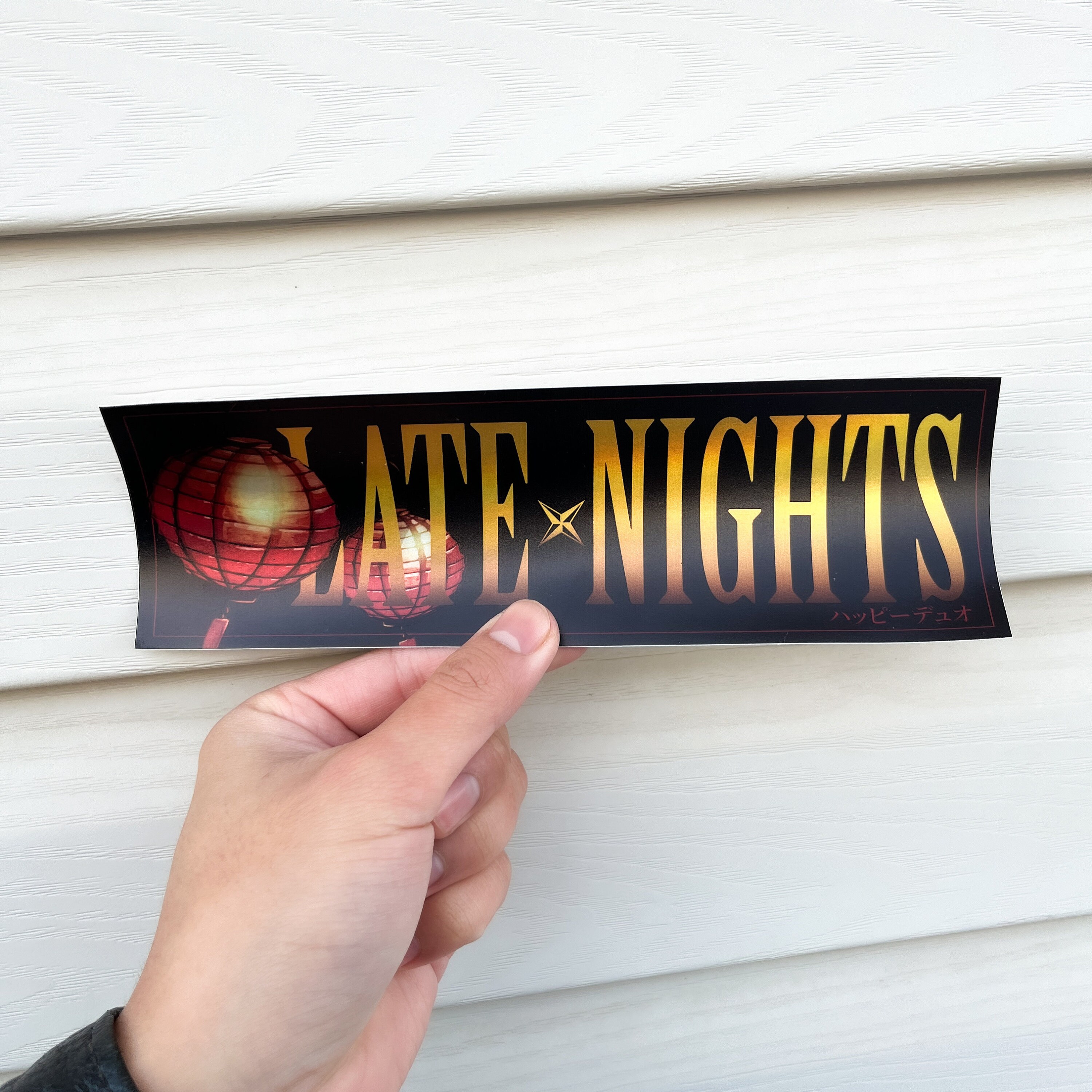 LATE NIGHTS Slap Sticker | JDM Anime Car Holographic Light Reflective ...